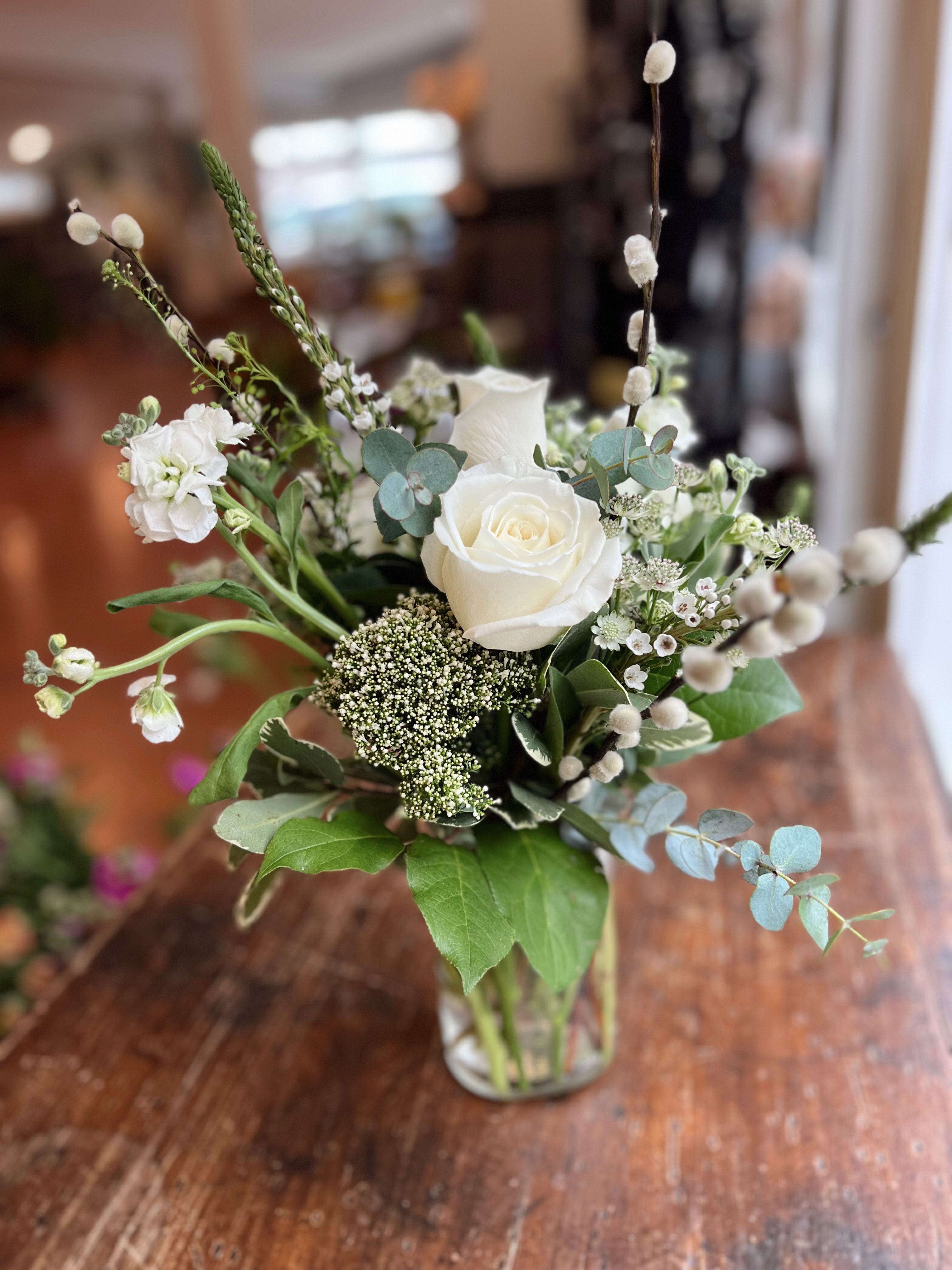 Subtle springy white blooms Flower Delivery Augusta ME - Augusta Florist