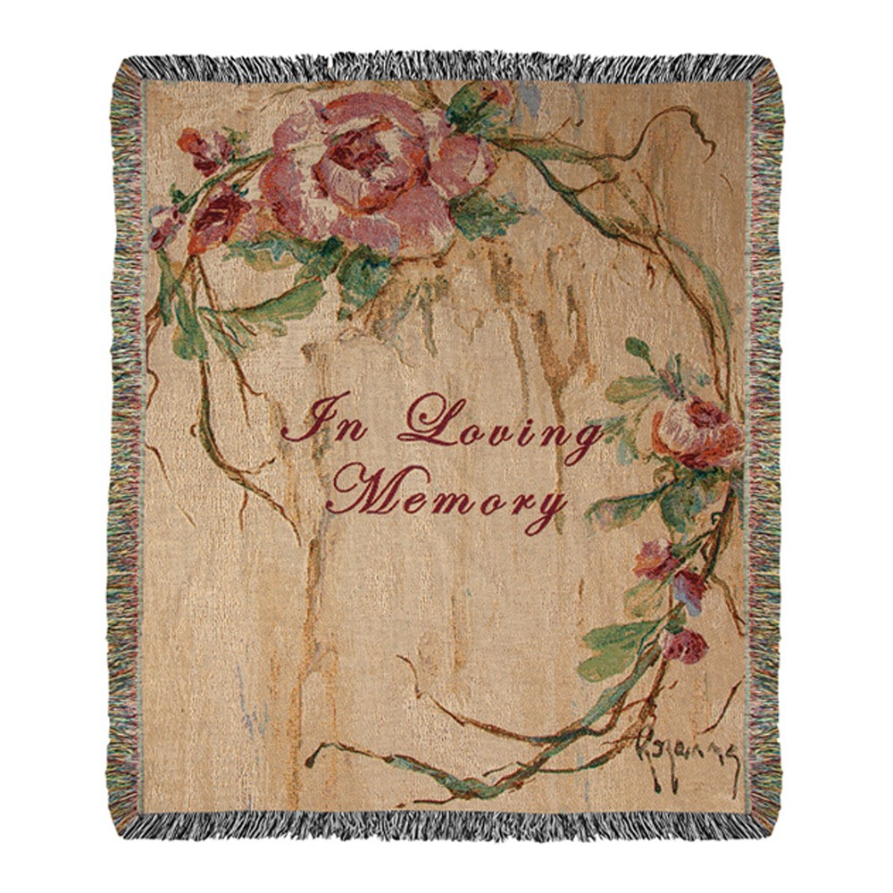 In Loving Memory Rose Tapestry Throw Flower Delivery Kokomo IN - Banner ...