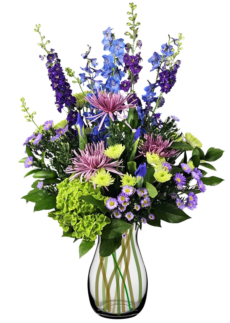 Fireworks: Larkspur, Belladonna, Hydrangea, Irises | My Floral Shop