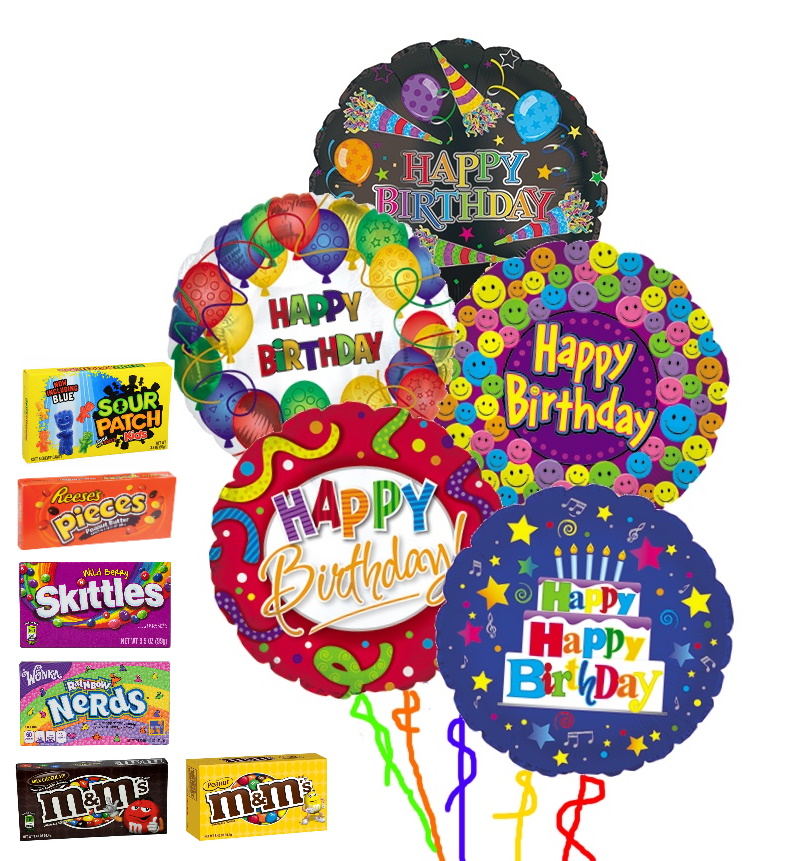 Happy Birthday Balloons & King-Sized Candy | My Floral Shop