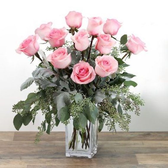 Pink Long Stem Roses arranged by a florist in Collierville, TN : A ...