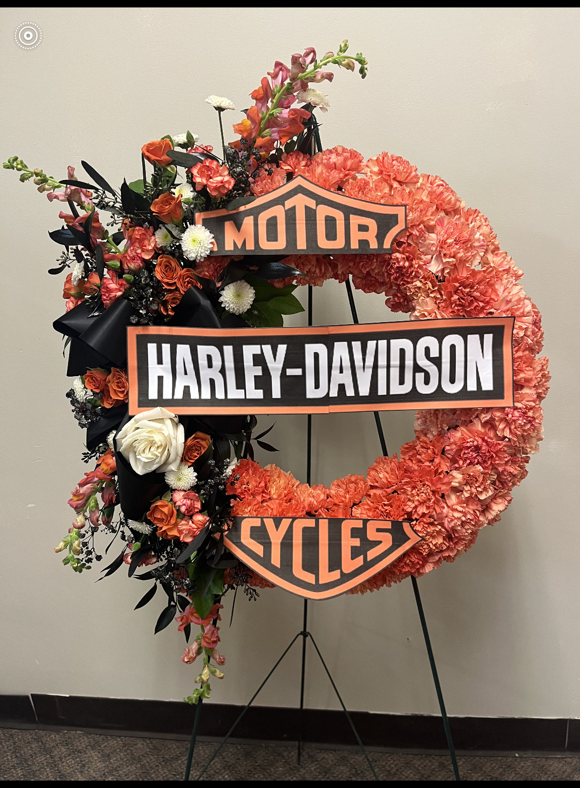 Harley Memorial Wreath Flower Delivery Ravena NY - Janine's Floral ...