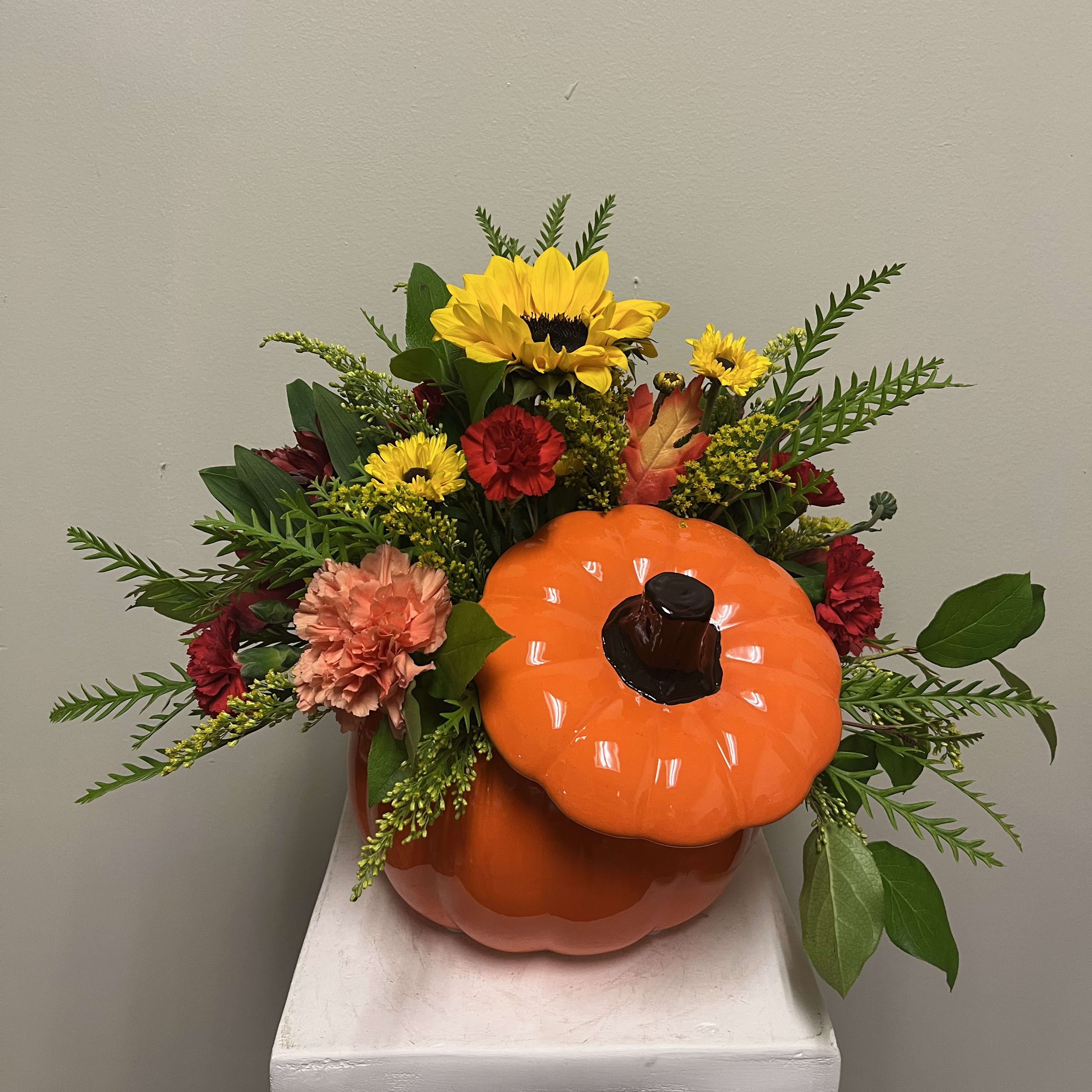 Haunting Pumpkin Flower Delivery Ravena NY - Janine's Floral Creations