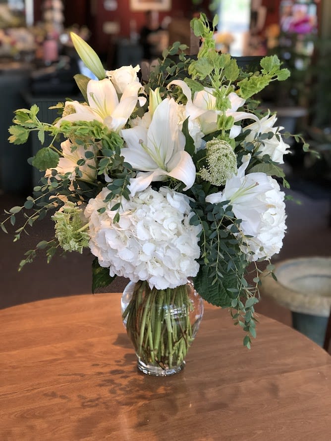 White & Green Upright Flower Delivery Newport RI - The Waters Edge Flowers