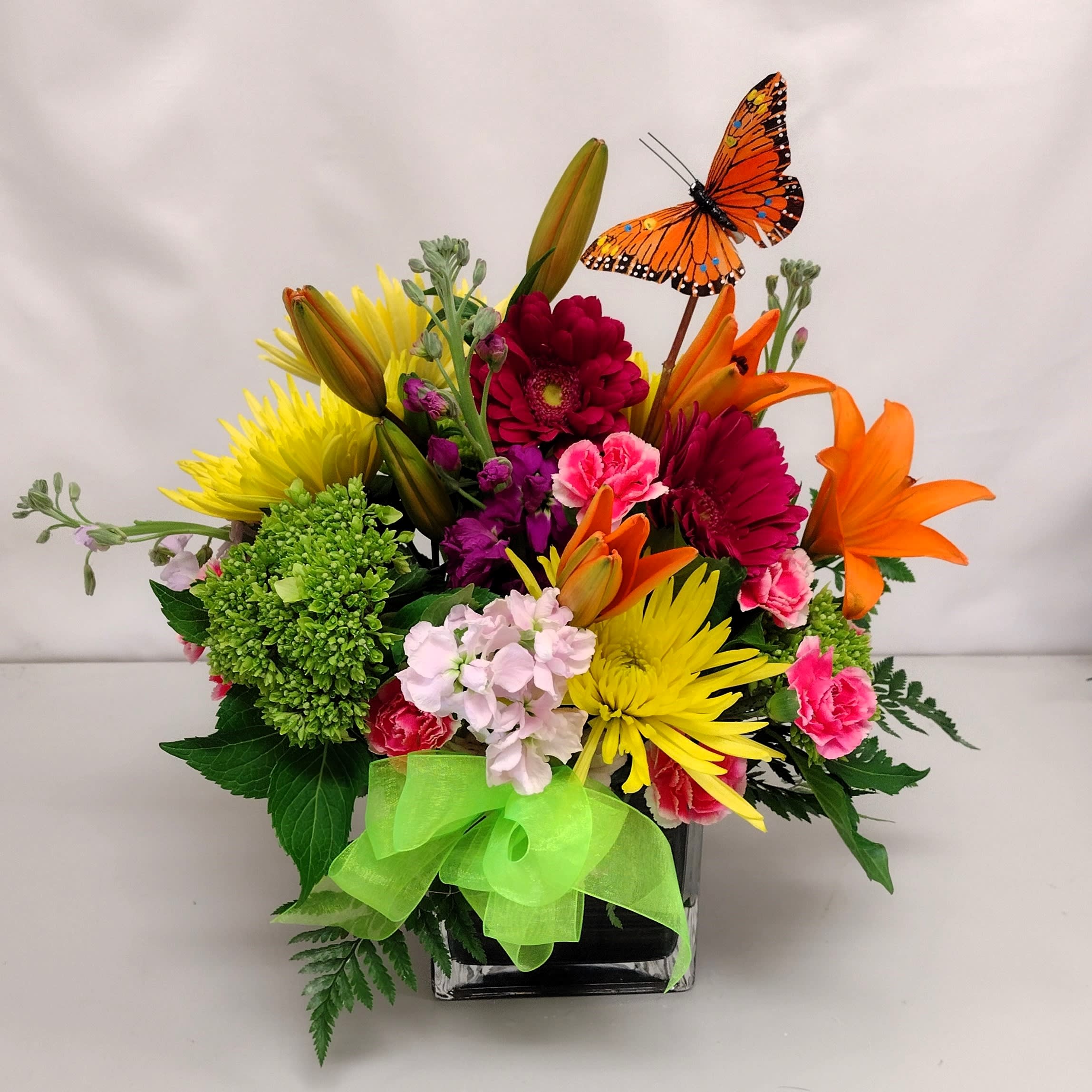 Vibrant Colors in a Cube Flower Delivery The Villages FL - Plantation ...