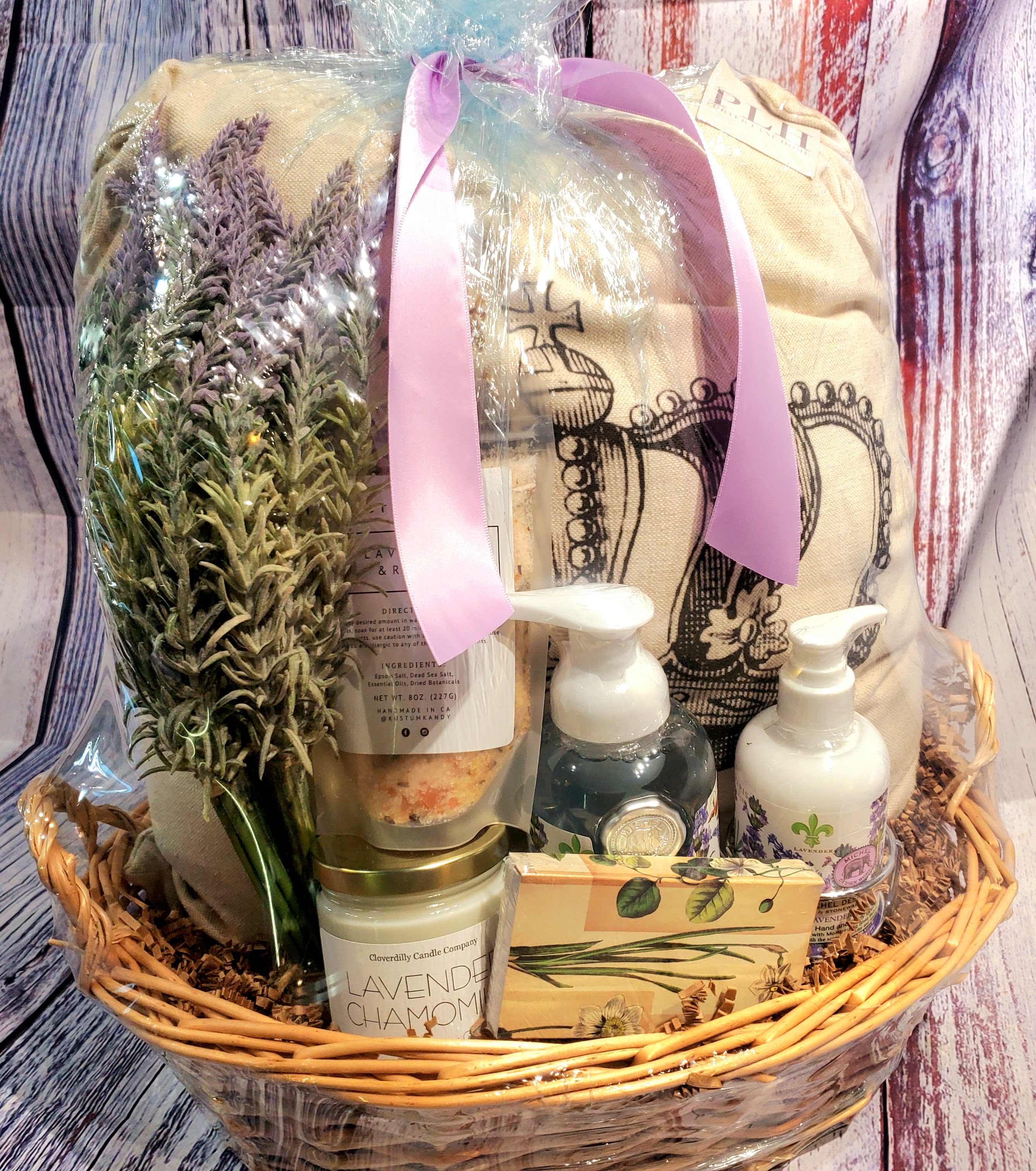 Lavender Boudoir Gift Basket featuring LAVENDER themed gifts and ...