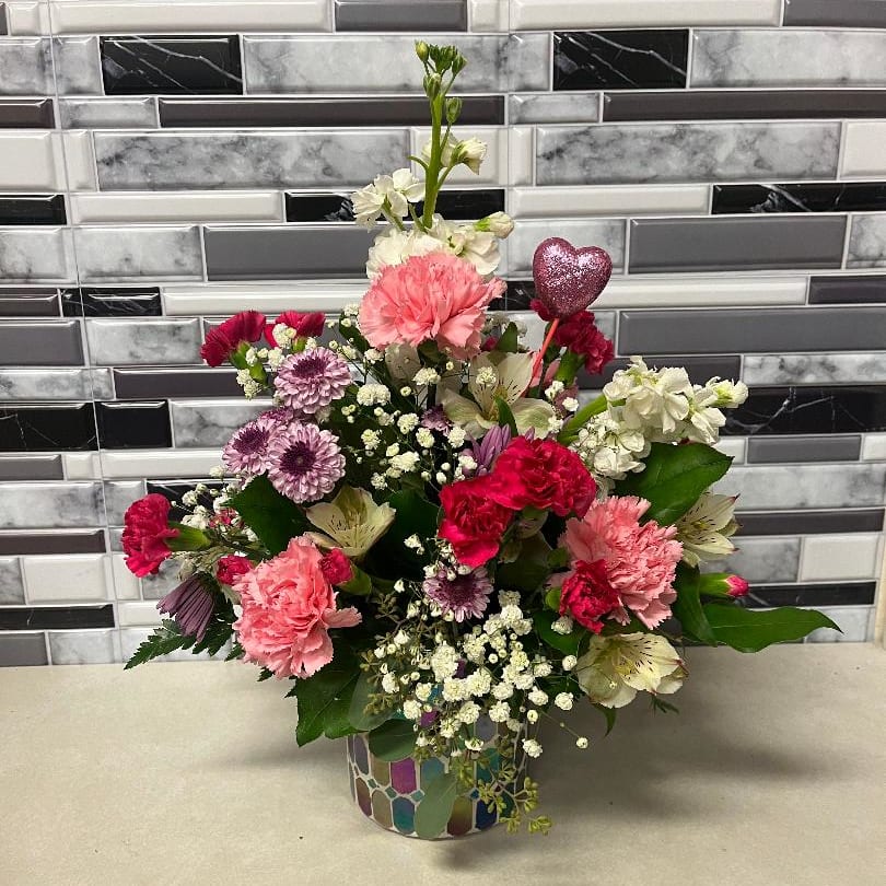 Mosaic Hearts Flower Delivery Ravena NY - Janine's Floral Creations