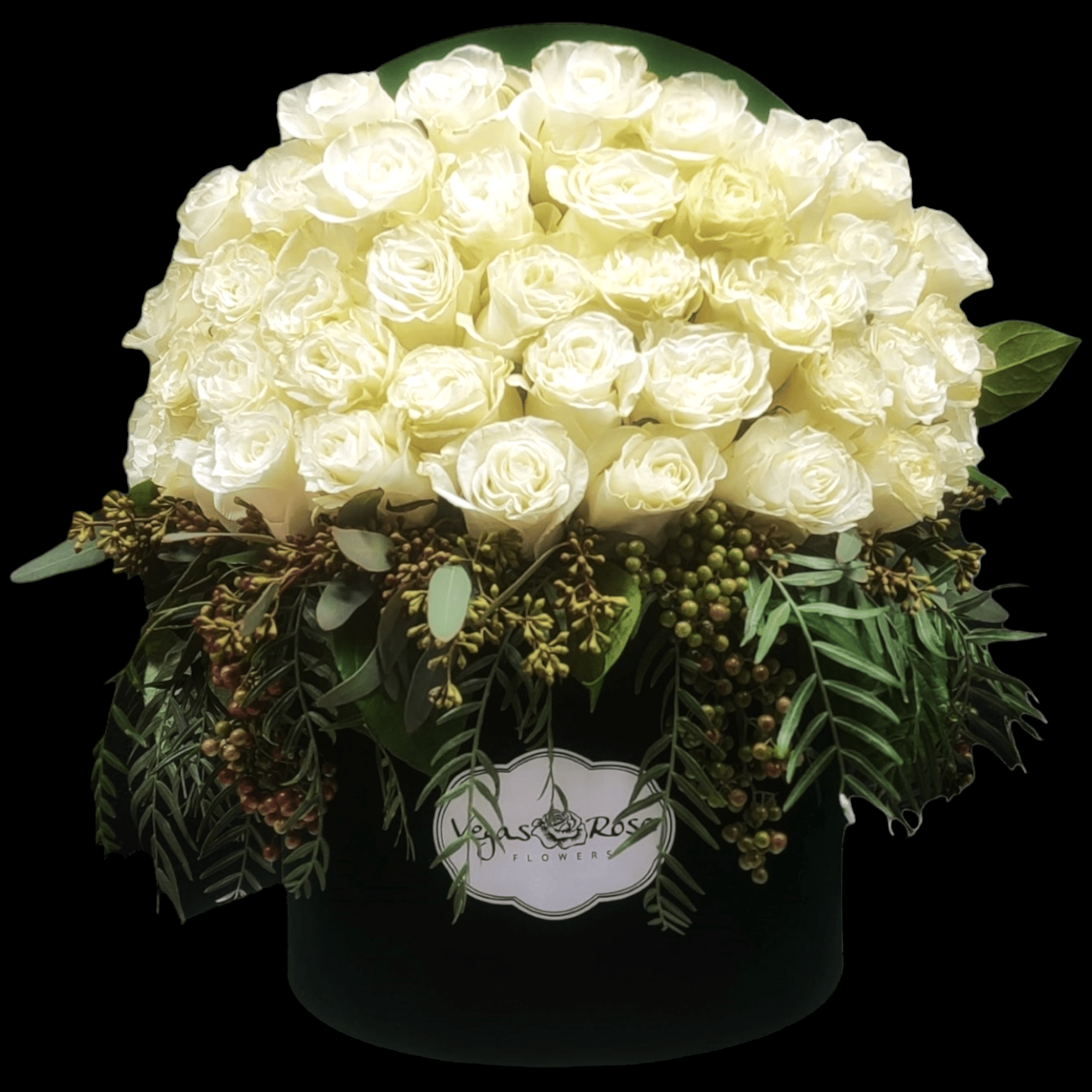 WHITE ROSES IN ANY WIDE BOX Flower Delivery Las Vegas NV - Vegas Rose ...