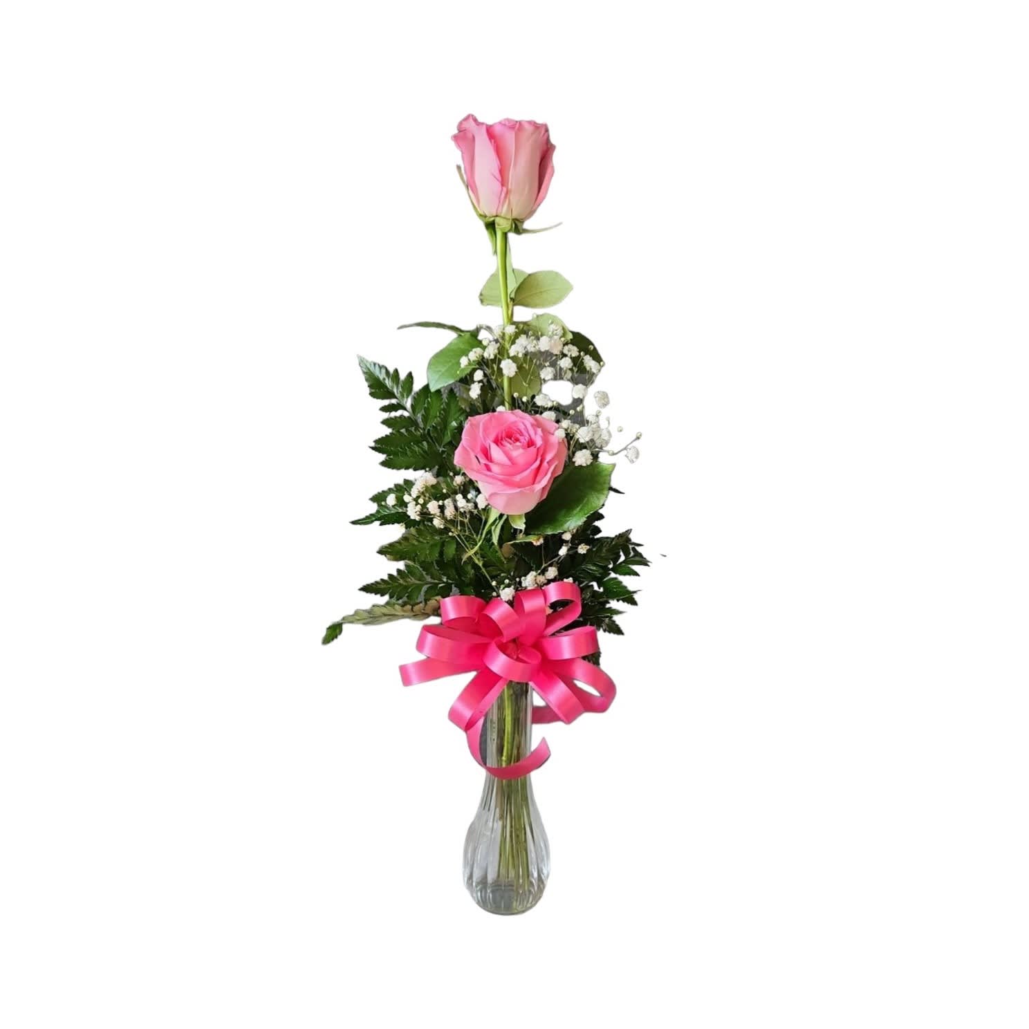 Two Rose Vase Flower Delivery Gallup NM - The Blossom Shop