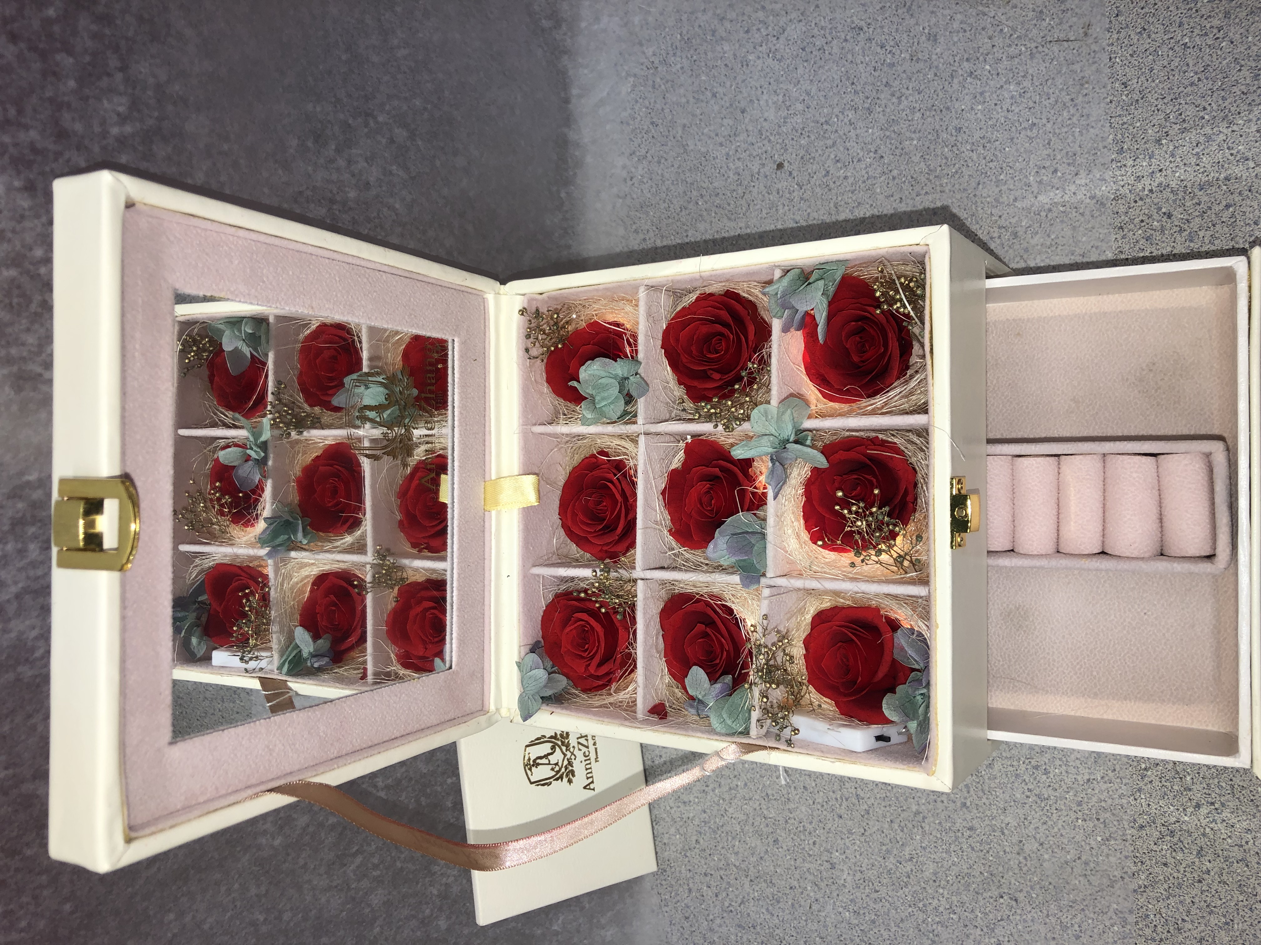 Preserved Rose Jewelry Box - Send to Bridgeport, CT Today!