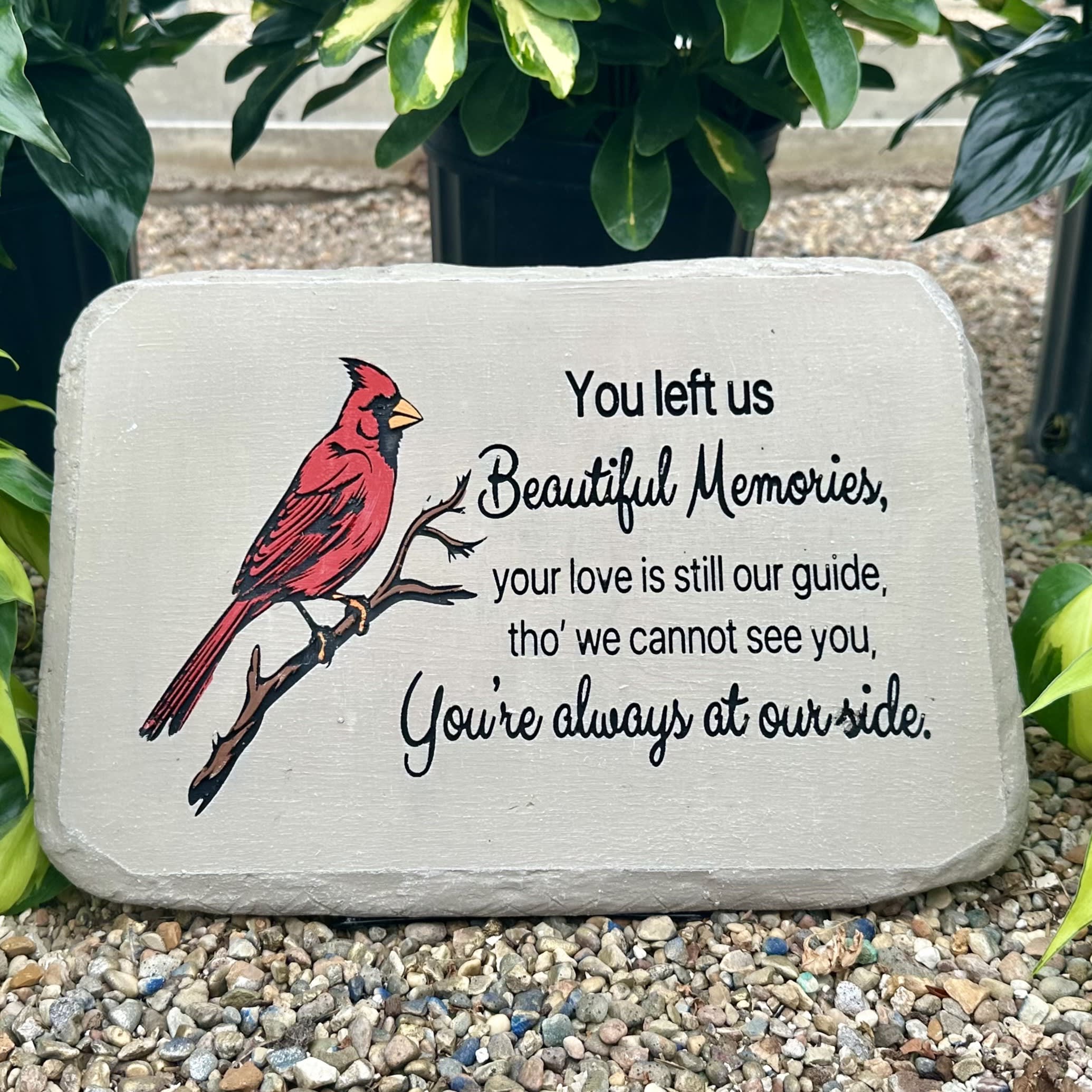 Beautiful Memories Cardinal Memorial garden stone in Highland, IL | The ...