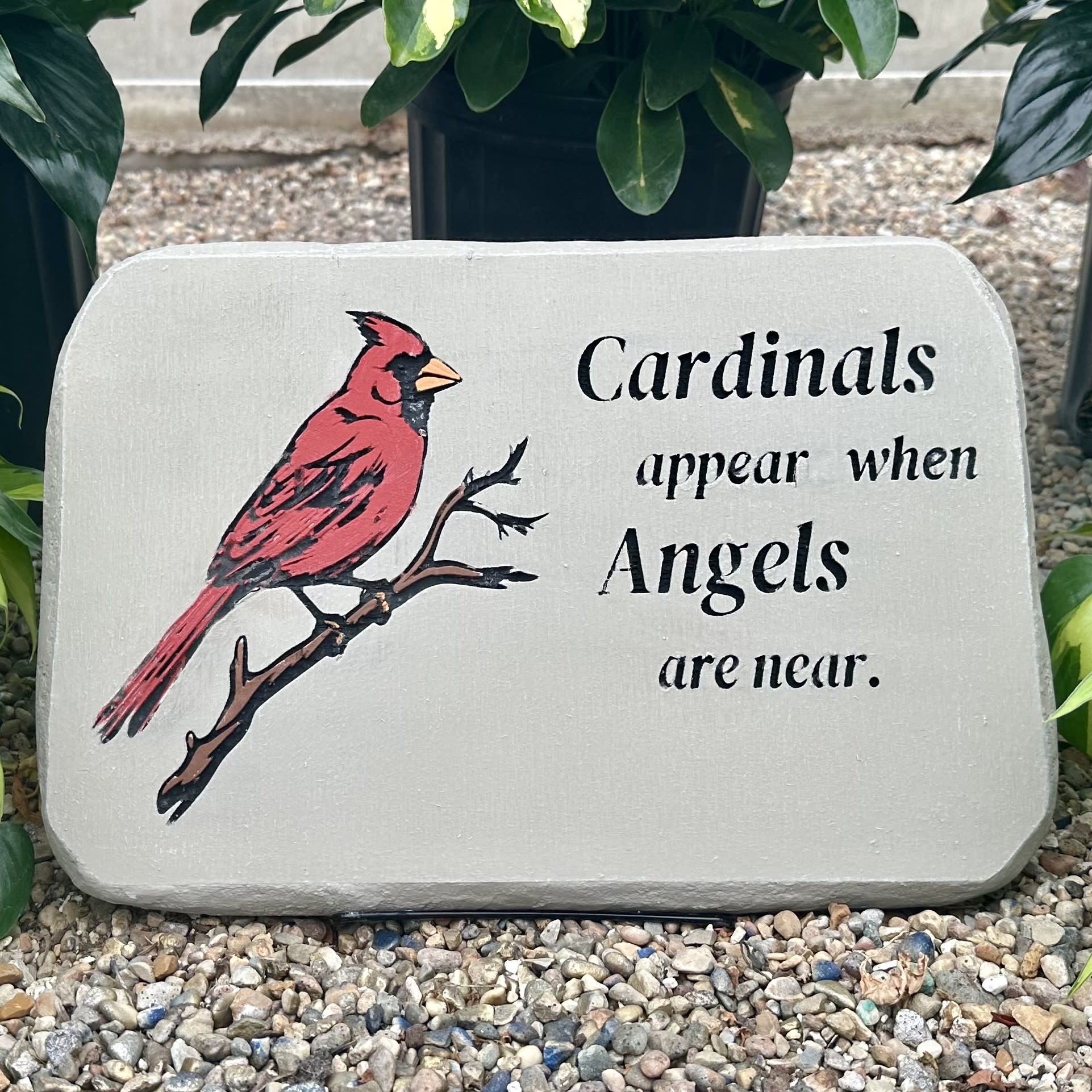 Cardinals Appear Memorial garden stone in Highland, IL | The Greenhouse ...