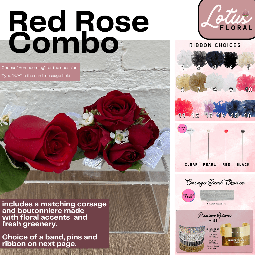 Stunning Red Rose Combo for Homecoming | Lotus Floral Shop