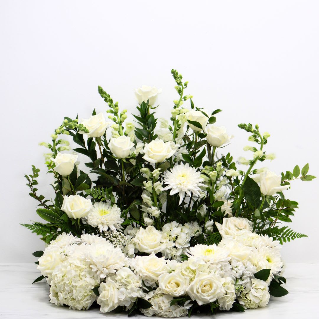 Traditional White Memorial Wreath Flower Delivery West Chester PA ...