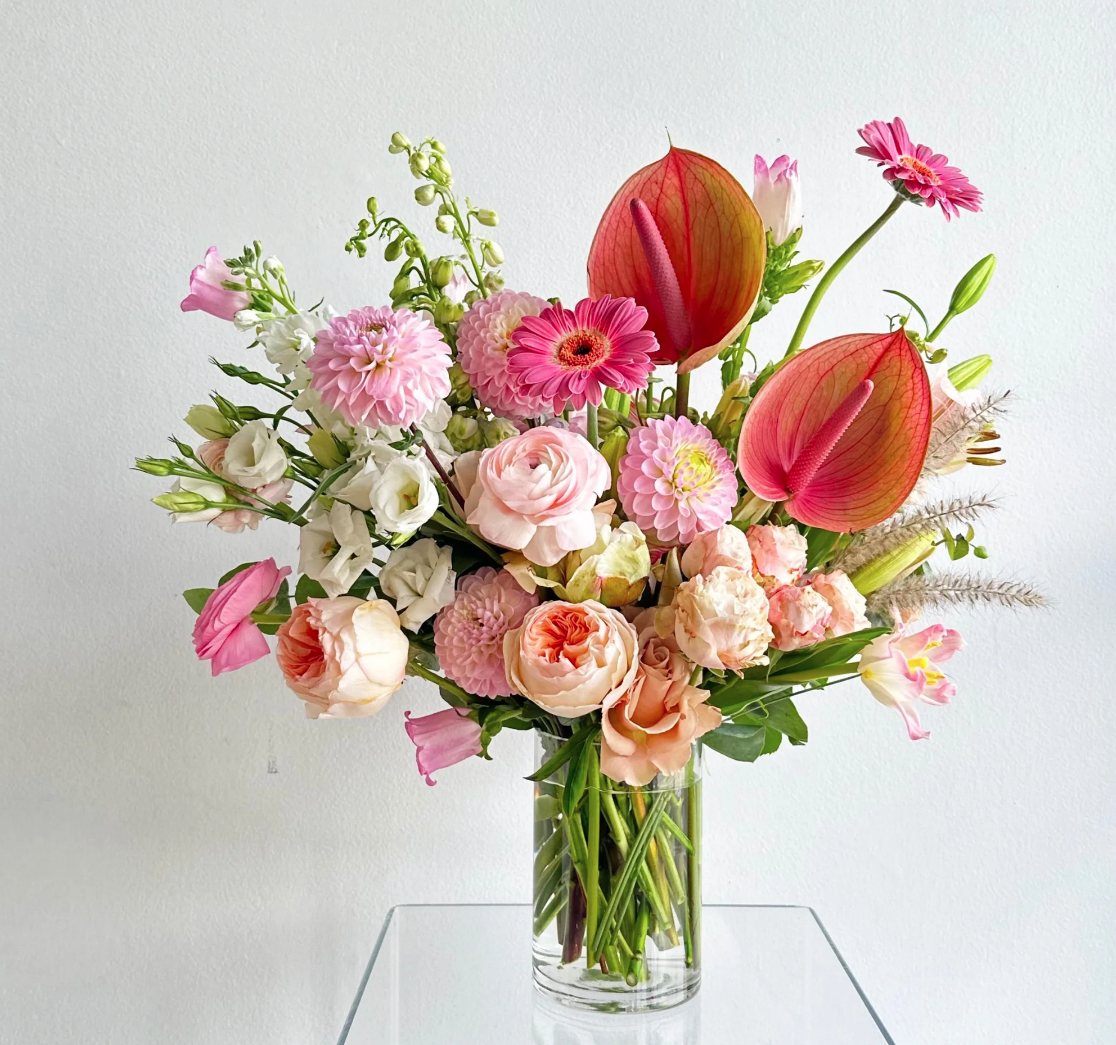 large seasonal fresh flower arrangement