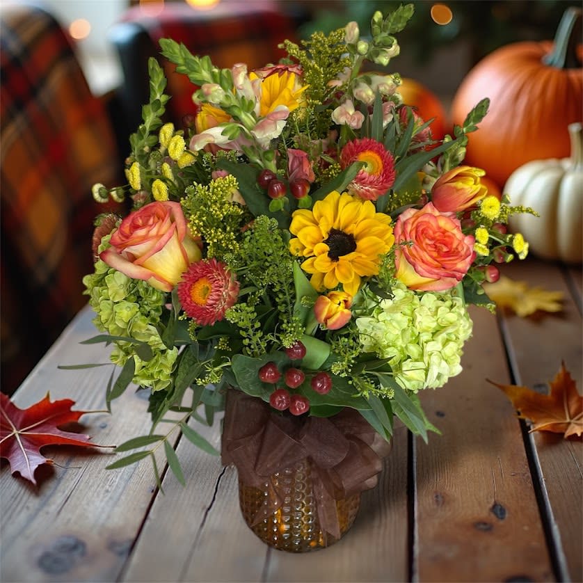 Autumn Upright Flower Delivery Newport RI - The Waters Edge Flowers