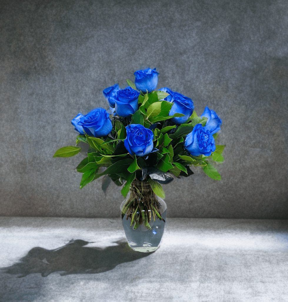 HA-5_AZUL Arreglo de 12 rosas azules Flower Delivery San Juan Puerto ...
