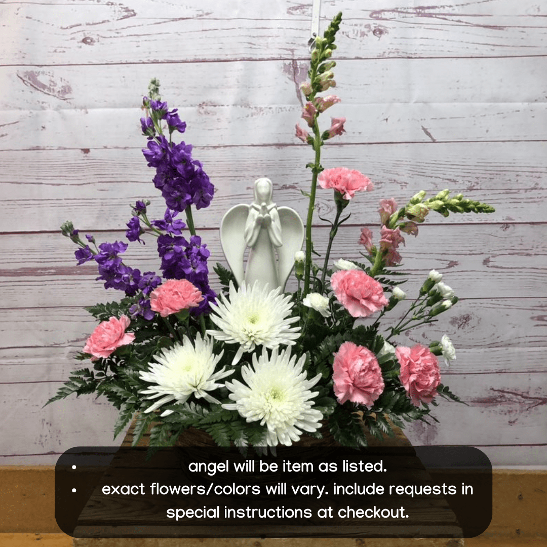 Small Angel Girl With Bird in Edwardsville, IL | Goff and Dittman Florists