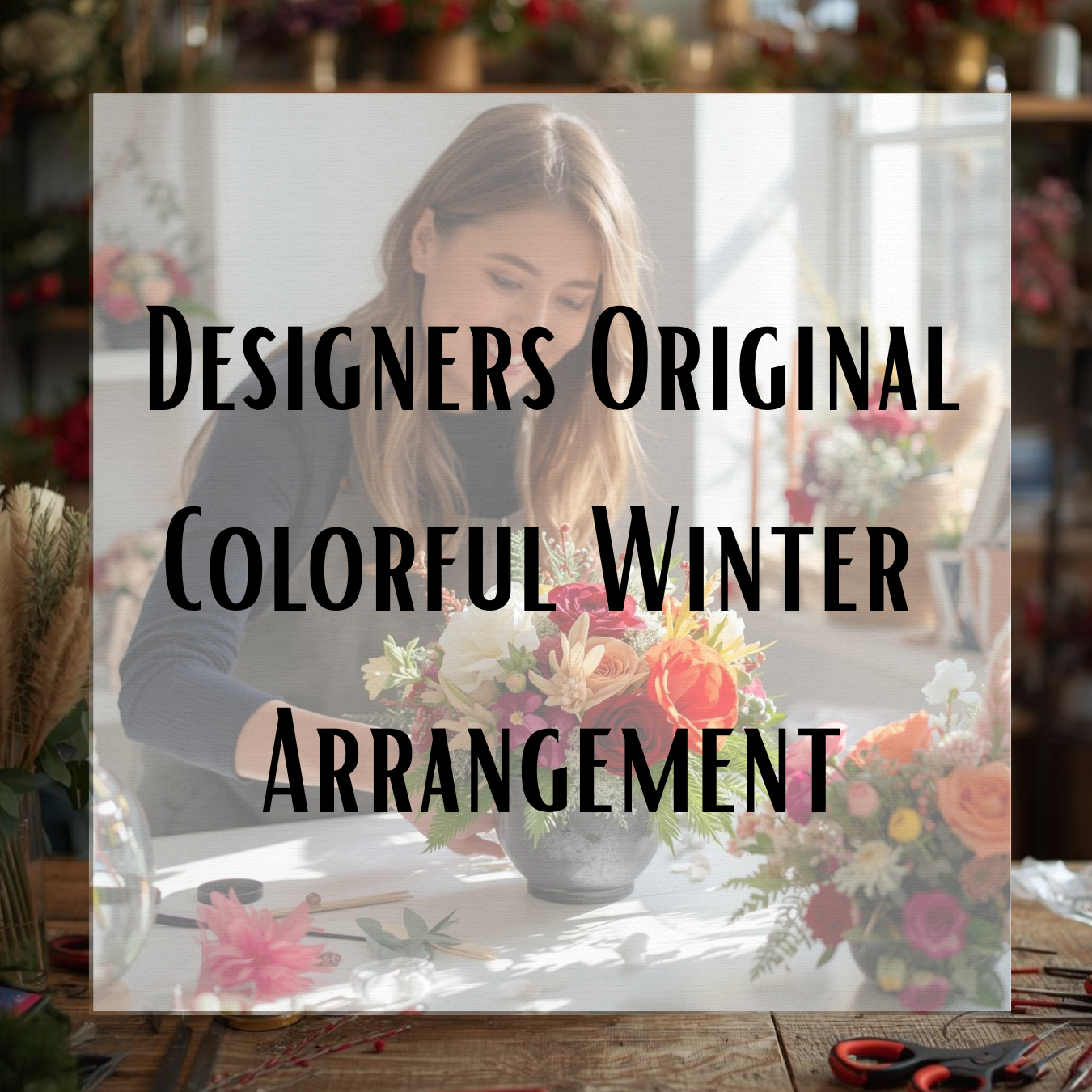 Designer's Original Colorful Winter Arrangement Flower Delivery Green ...