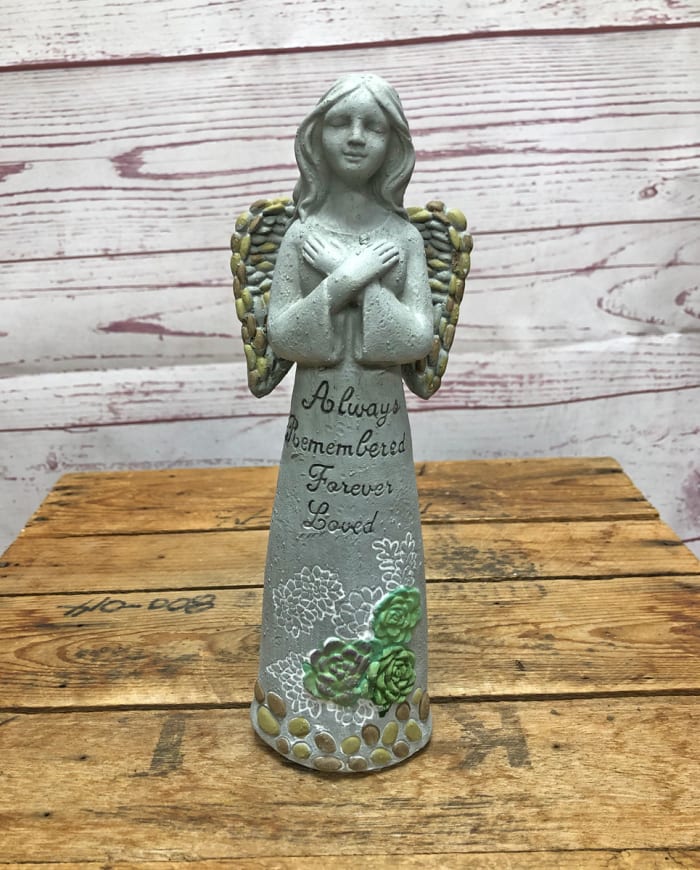 Succulent Angel Statue in Edwardsville, IL | Goff and Dittman Florists