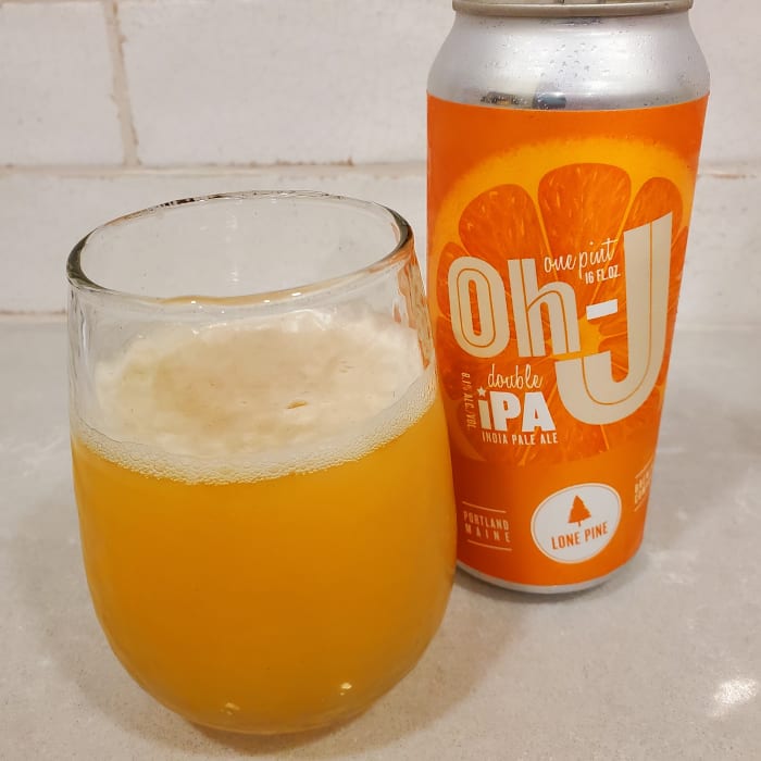 Oh-J, DOUBLE INDIA PALE ALE Lone Pine Brewing, Portland Maine, Double IPA.