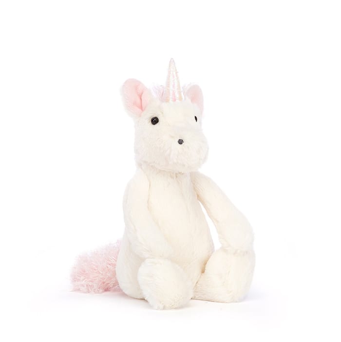 Bashful Unicorn, JELLYCAT, small, 7"ht., Sugar-sweet in pink and white ...