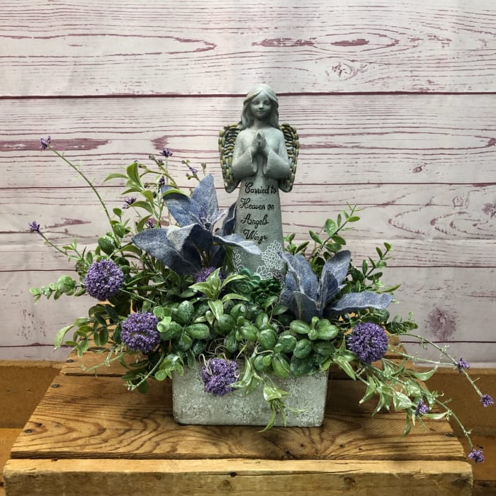 Stone Angel in Silk (Artificial) Garden in Edwardsville, IL | Goff and ...