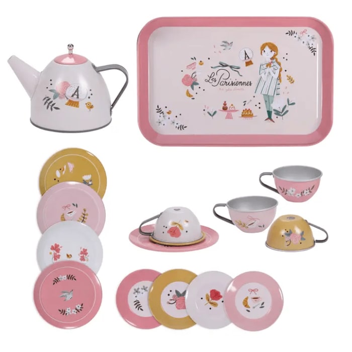 Parisiennes Tea Party Suitcase Metal Set | Reynolds Flower & Gift Shop ...