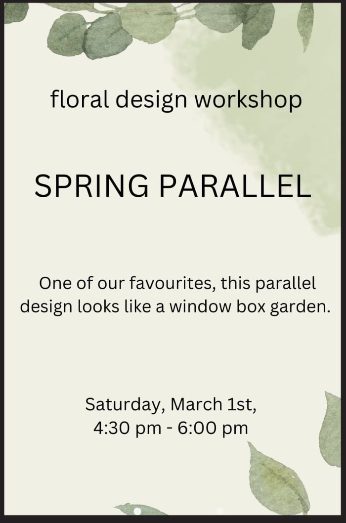 Workshop -Spring Parallel Flower Delivery Victoria BC - Poppies Floral Art
