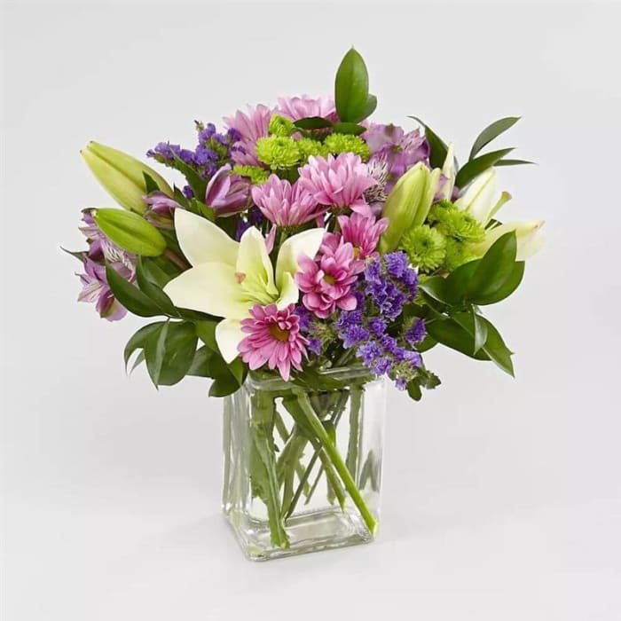 Mixed Flower Bouquet with Vase