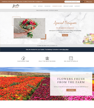 Florist Website Design Template For Retail Flower Shop | Hana Florist POS