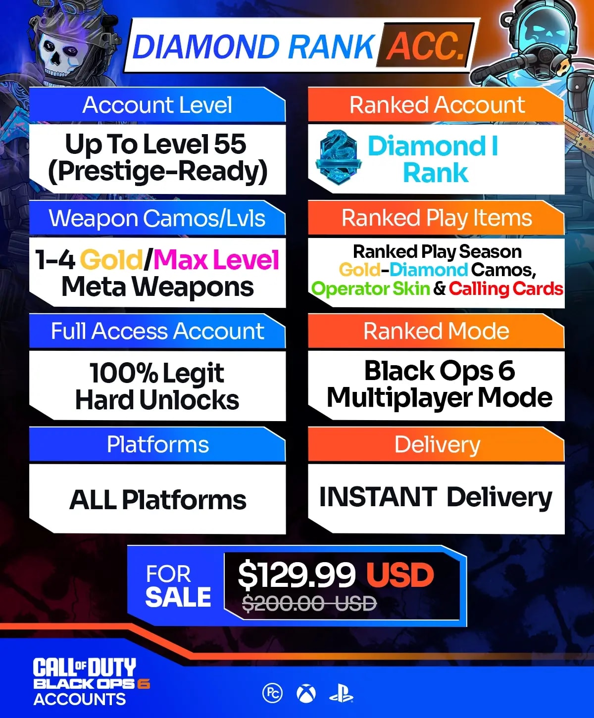 Call of Duty BO6 Accounts For Sale - Instant Delivery - MitchCactus