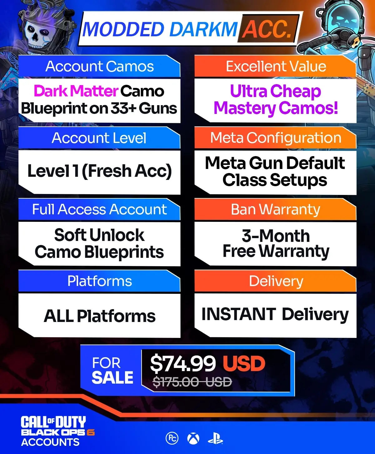 Call of Duty BO6 Accounts For Sale - Instant Delivery - MitchCactus