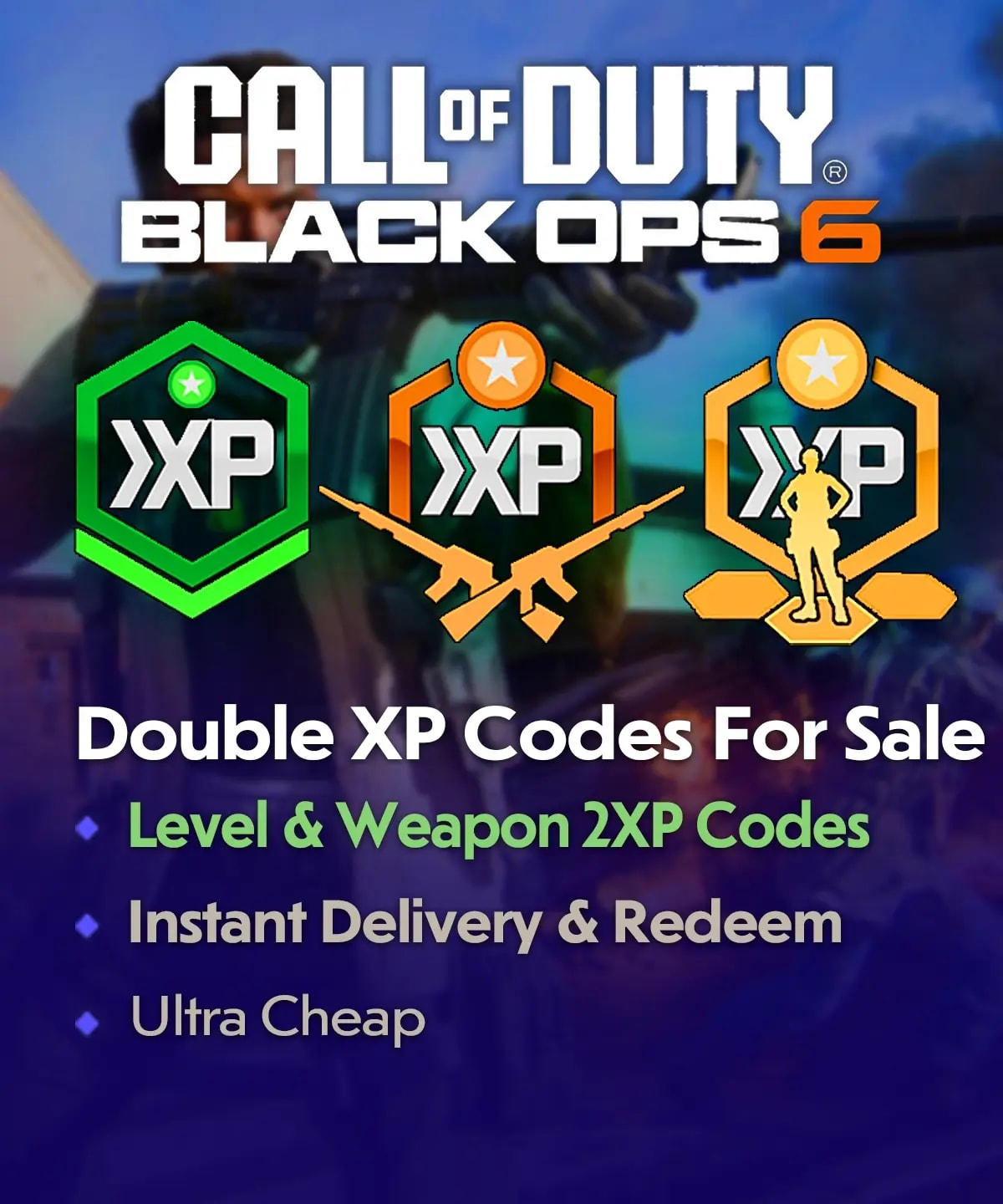 Call of Duty BO6 Double XP Codes For Sale - Weekend Events