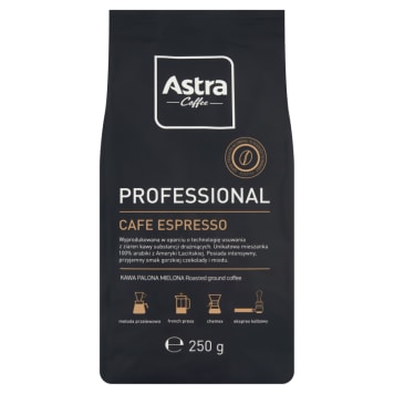 ASTRA Professional Cafe Espresso Kawa palona mielona 100% Arabica 250 g ...