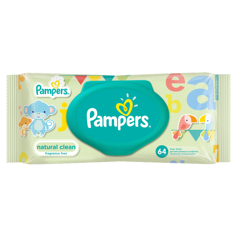 Pampers Naturally Clean Chusteczki pielęgnacyjne - Frisco.pl