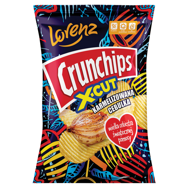 CRUNCHIPS X-Cut Chipsy ziemniaczane karmelizowana cebulka 140 g - Frisco.pl