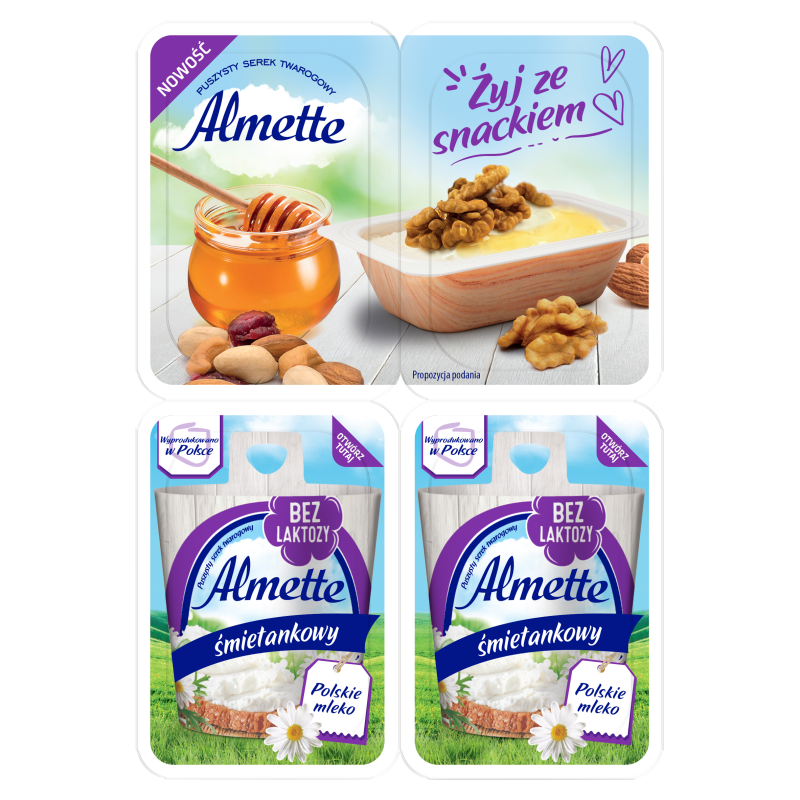 ALMETTE Serek twarogowy śmietankowy bez laktozy 4 x 30 g 120 g - Frisco.pl