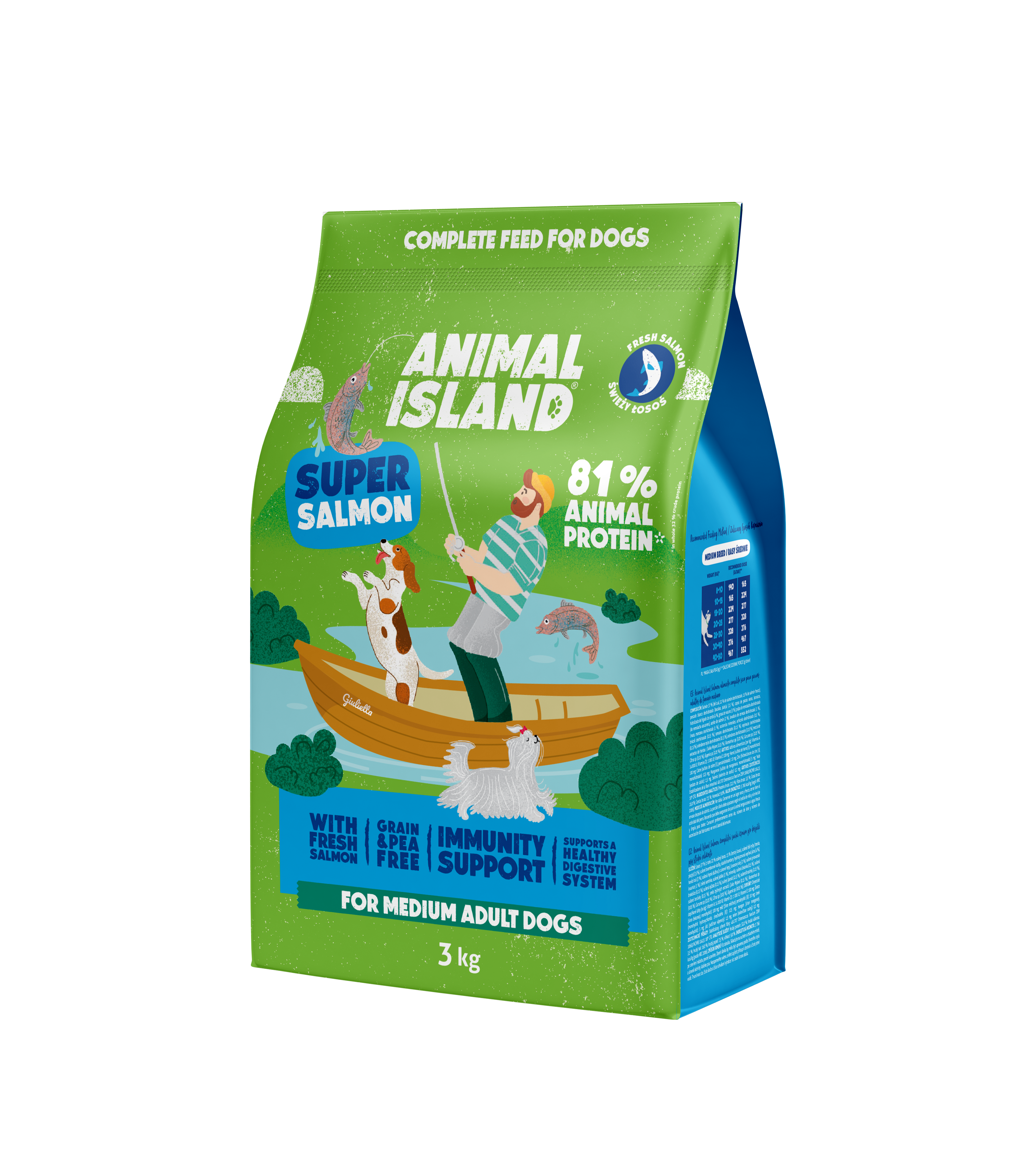 ANIMAL ISLAND Sucha karma dla psa - Łosoś 3 kg - Frisco.pl