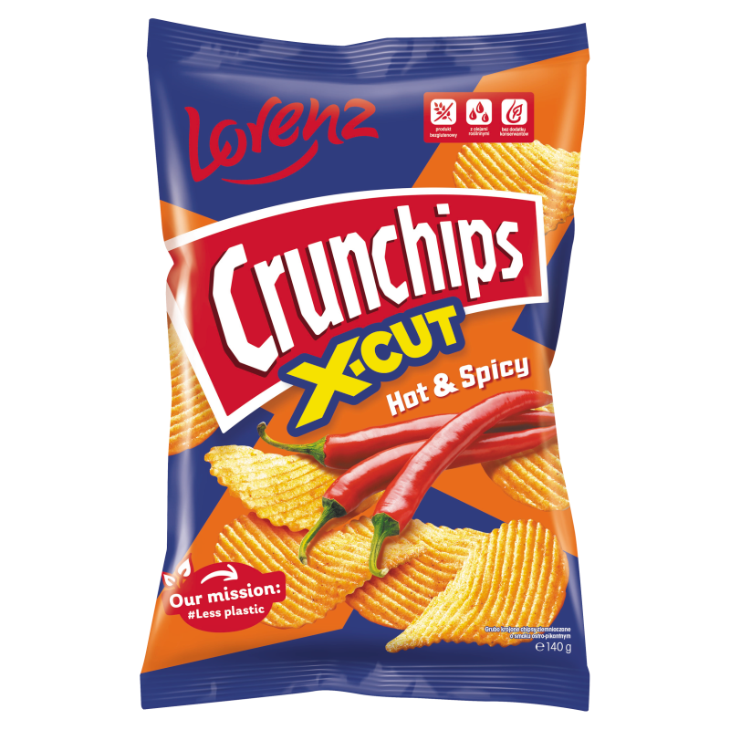 Crunchips X-Cut Hot & Spicy Chipsy ziemniaczane 140g - Frisco.pl