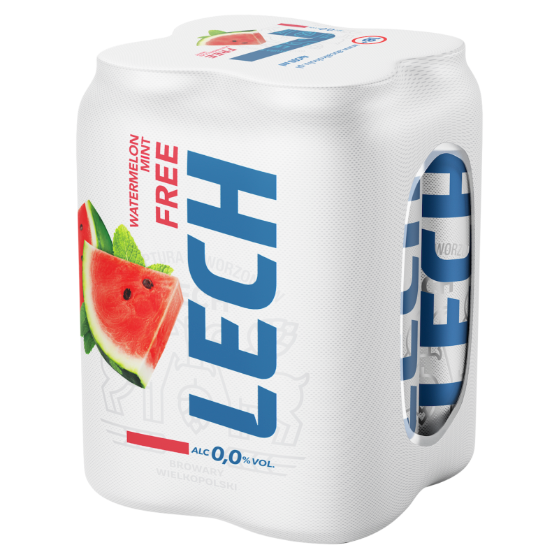 LECH Free ARBUZ Z MIĘTĄ Piwo bezalkoholowe 4x500ml (puszka) 2 l - Frisco.pl