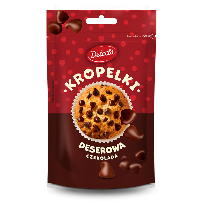 Kropelki z Czekolady Deserowej Delecta 80 g - Frisco.pl