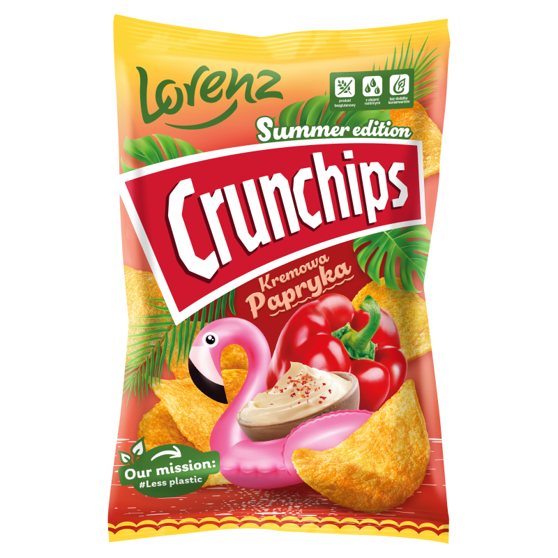CRUNCHIPS Chipsy ziemniaczane o smaku kremowej papryki 140 g - Frisco.pl