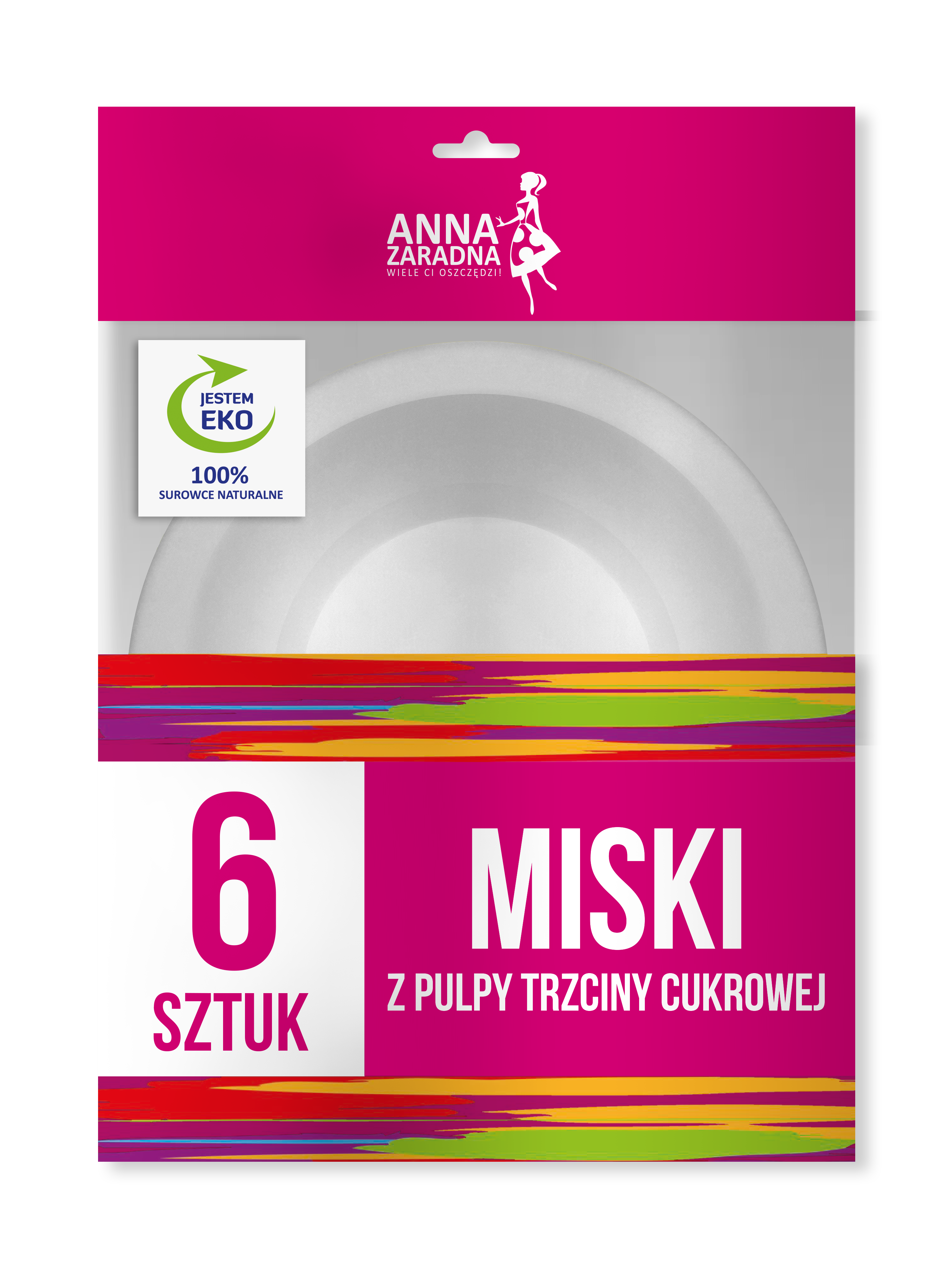 ANNA ZARADNA Miski z trzciny cukrowej 6 szt. 450ml 1 szt - Frisco.pl