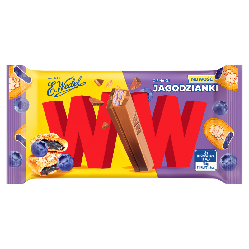 WEDEL WW Wafelek o smaku jagodzianki w mlecznej czekoladzie 47 g ...