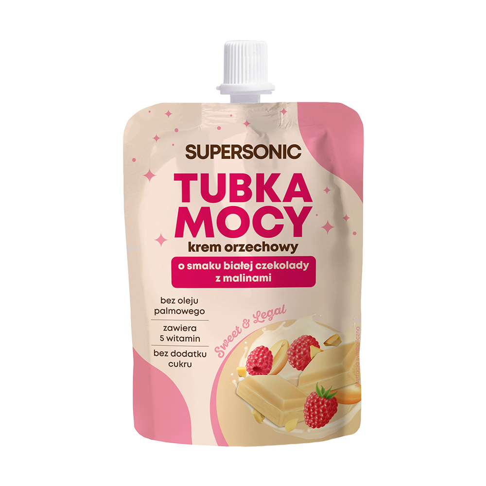 SUPERSONIC Orzechowa Tubka mocy o smaku białej czekolady z malinami 50 ...