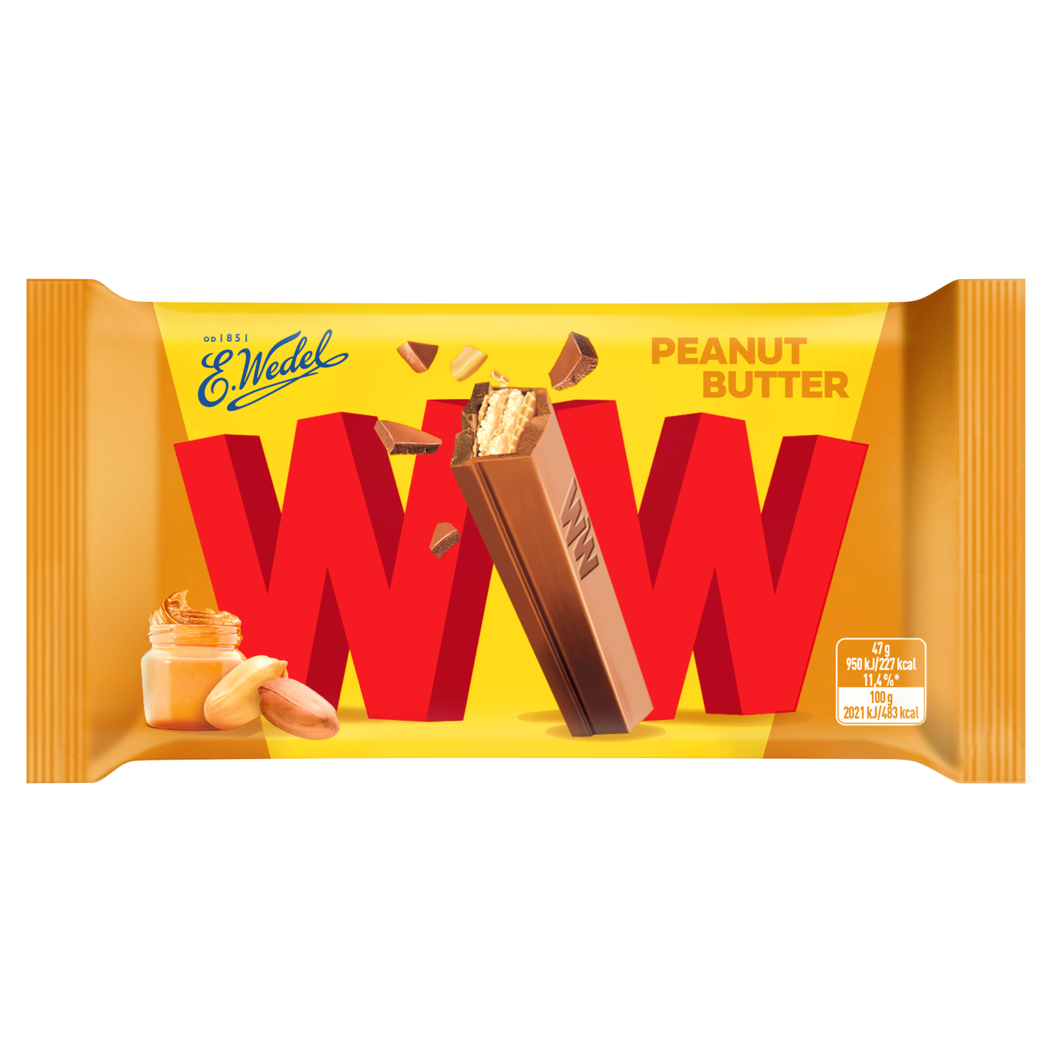 WEDEL WW Wafelek o smaku masła orzechowego 47 g - Frisco.pl