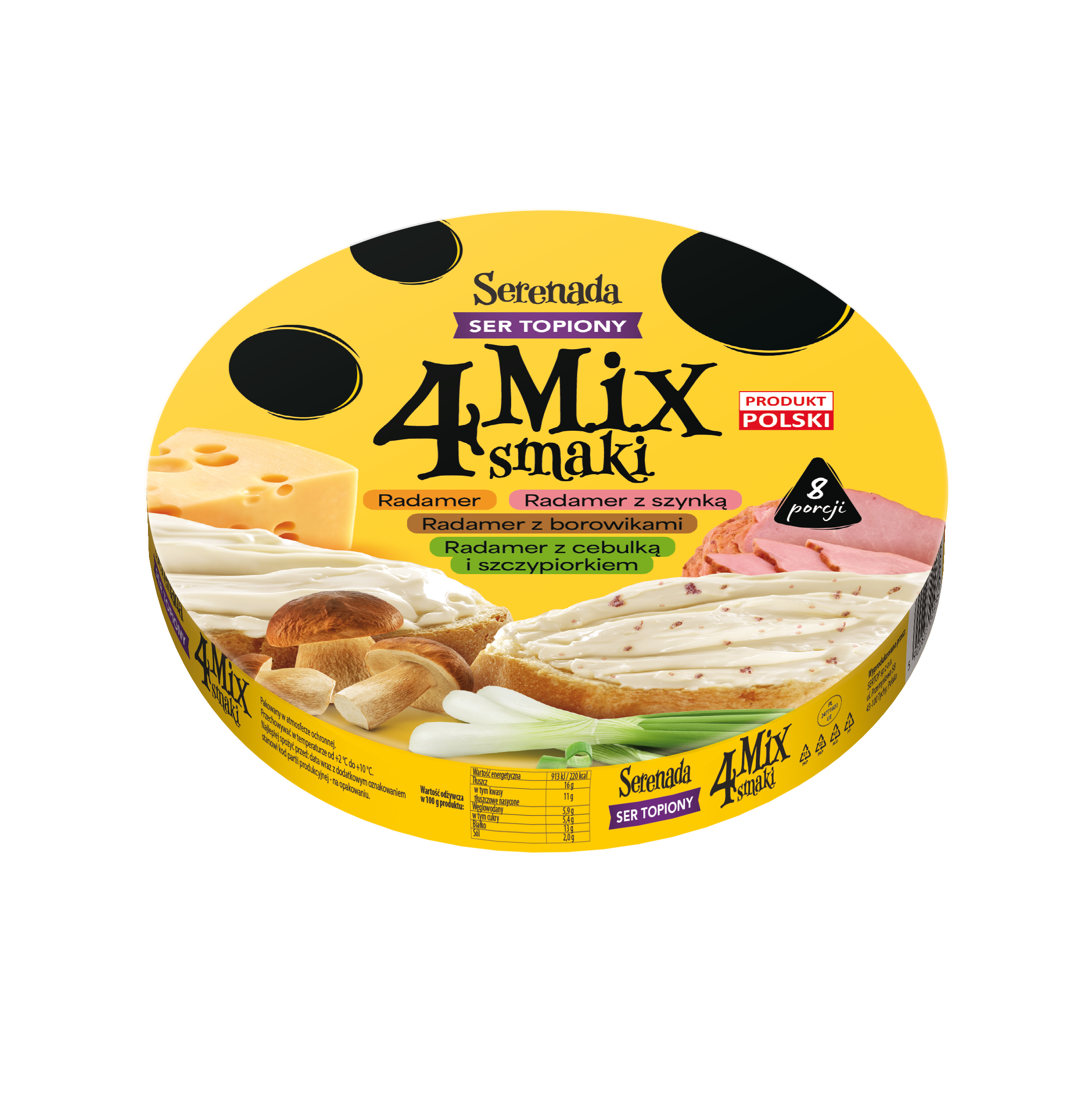 SERENADA Ser topiony mix 4 smaki w krążku 140 g - Frisco.pl