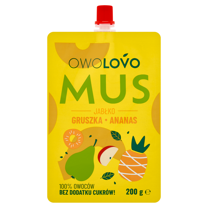 OWOLOVO Mus jabłko gruszka ananas 200 g - Frisco.pl
