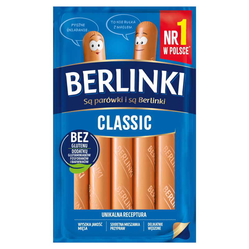 MORLINY Berlinki Parówki wieprzowe 225 g - Frisco.pl